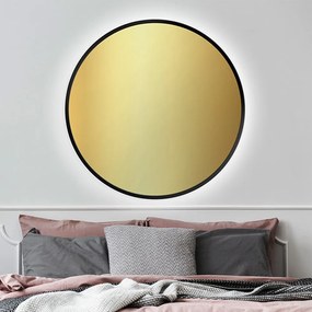 Zrcadlo Nordic Black LED - gold glass Rozměr: Ø 110 cm