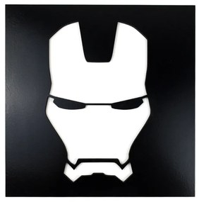 Dřevěná dekorace Symbol Iron Man černá