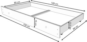 ADRK Furniture Postel s matrací a zásuvkou BEAR PINK 160x80 CH-Bea- P-160-E340