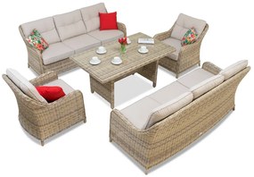 Sada Technorattan Toledo Apetito 8 béžový Garden Point
