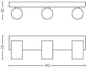 Philips - Koupelnové bodové svítidlo IDRIS 3xGU10/5W/230V IP44 černá/zlatá
