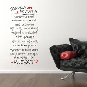 Samolepky na zeď - Rodinná pravidla 2016 Barva: Růžová, Velikost: 100x47 cm