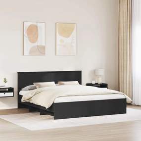 Rám postele s čelo Černá 180 x 200 cm Kompozitní dřevo 3408824
