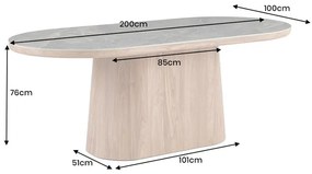 Invicta Světlý jídelní stůl UNIQUE 200x100cm bílý mramor 46381