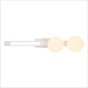 Nástěnné svítidlo Magnet2, 2x bílé skleněné stínítko + 1x LED 13W, w