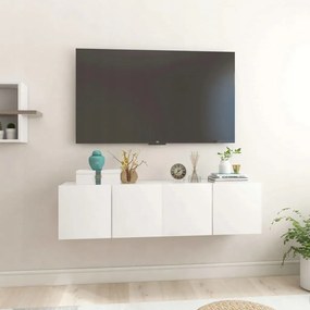Fionshop 263596008 Závěsné Tv skříňky 2 ks bílé s vysokým leskem 60x30x30