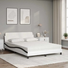 Postel s matrací Dover bílá a černá 120 x 200 cm umělá kůže 3208383