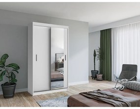 Šatní skříň MIAMI se zrcadlem | 120 cm | bílá | 3 varianty vnitřního uspořádání | POUZE U NÁS