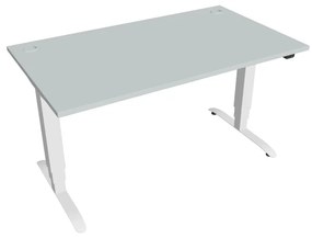 Elektr. nastavitelný stůl 140x80 - Hobis Motion MS 3 1400 Dekor stolové desky: šedá, Barva kovové podnože: bílá