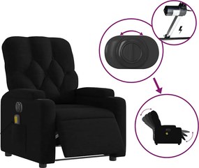 Elektrické masážní polohovací křeslo černé textil 3204700