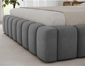 Šedá čalouněná dvoulůžková postel s úložným prostorem s roštem 180x200 cm Lamica – ELTAP