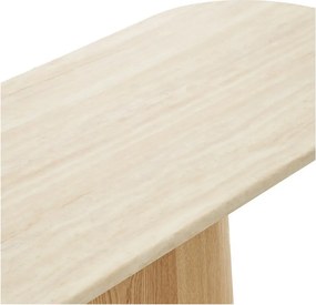 Krémový/v přírodní barvě konzolový stolek s deskou z kamene 40x130 cm Larvik – House Nordic