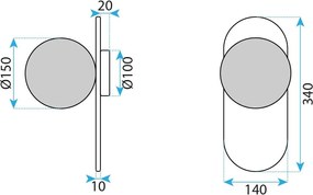 Toolight Toolight, nástěnné svítidlo 1xE27 APP1756-1W, zlatá matná-bílá, OSW-04316