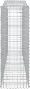 Klenuté gabionové koše 4 ks 400x50x140/160cm pozinkované železo 3145984