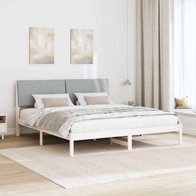 Rám postele s čelo Bílá a světle šedá 180 x 200 cm 3394367