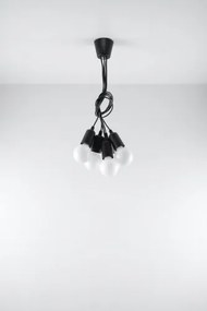 Závěsné svítidlo SOLLUX Diego 5 E27 5x60W bez zdroje PVC černá SL.0574