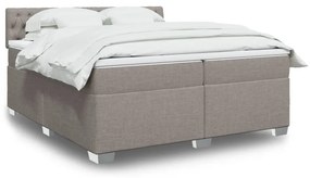 Box spring postel s matrací taupe 200x200 cm textil 3288306
