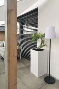 Květináč BLOCK, sklolaminát, výška 80 cm, bílý mat