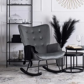 Designové houpací křeslo Tromsö šedá velur