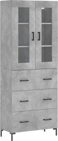 Skříň highboard betonově šedá 69,5x34x180 cm kompozitní dřevo 3198405