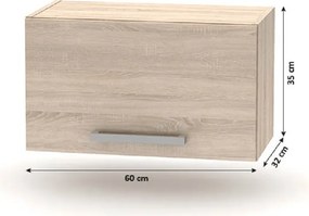 Kuchyňská linka 2,4 m, dub sonoma, NOVA PLUS