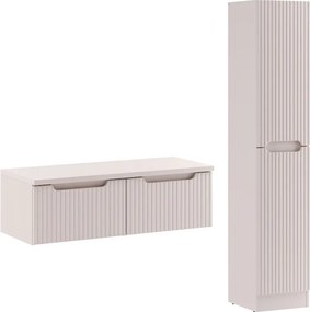 Koupelnová sestava Nova Cashmere I se skříňkami a deskou 100 cm kašmírová