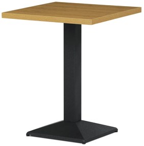 AUTRONIC Jídelní stůl, 60x60x75 cm, MDF, 3D dekor divoký dub, kov, černý lak