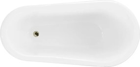 Mexen Retro volně stojící vana 150 x 73 cm, bílá, zlaté nohy - 53251507300-50