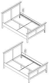 Tvilum Postel Provence 701 140x200 šedá