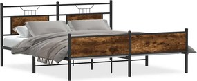 Kovový rám postele bez matrace kouřový dub 160 x 200 cm 3325113