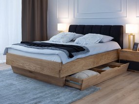 Dubová postel se zásuvkami 180x200 Asti