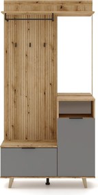 Předsíňová stěna Nordic 100 cm dub Evoke/grafit