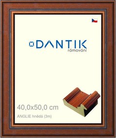 DANTIK rámeček 40x50 | ANGLIE hnědá (Plexi Čiré)