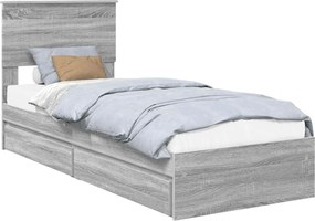 Postel s úložným prostorem se zásuvkou Šedá Sonoma 75 x 190 cm 3410852