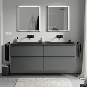 Koupelnová skříňka LAVOA 160 cm s umyvadlem z minerálního odlitku CREAM - možnost volby barvy