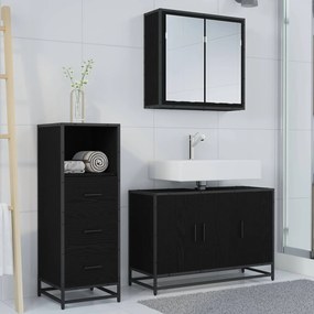 Sada koupelnového nábytku 3 ks Černý dub Kompozitní dřevo 3402458