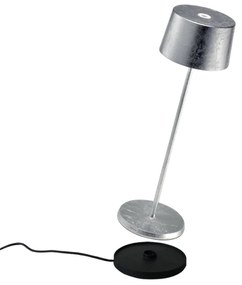 Zafferano Olivia 3K dobíjecí stolní lampa stříbrná
