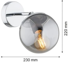 Argon 3989 - Nástěnná lampa SATELITE 1xE27/15W/230V lesklý chrom/šedá