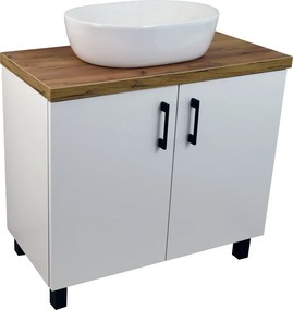 Comodo Koupelnová skříňka pod deskové umyvadlo ROSO W 80-HD - bílá/zlatý dub