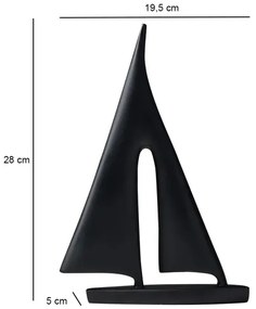 Stolní dekorace 28 cm pryskyřice/černá