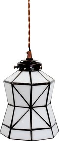 Bílá závěsná tiffany lampa Joanne - Ø 15*115 cm E14/max 1*25W