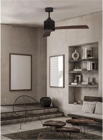 NV 9952350 Stropní ventilátor AXEL černý hliník a listy ořech - NOVA LUCE