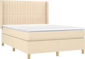 Box spring postel s matrací krémová 140x190 cm textil 3132150