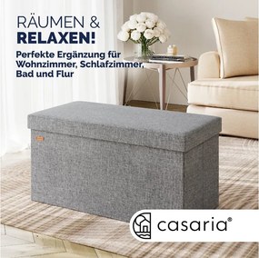 Casaria Skládací úložná lavice 80×40 cm – šedá, MDF