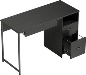 HOMCOM kancelářský psací stůl, prostorově úsporný počítačový stůl, 120x52,3 cm, černá