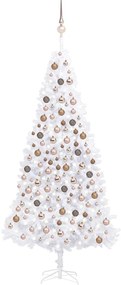 Umělý vánoční stromek s LED a sadou koulí 300 cm bílý,  3077837 HangarStore.cz