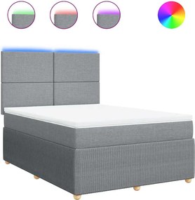 Box spring postel s matrací světle šedá 160 x 200 cm textil 3294400