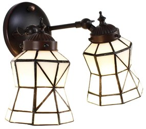 Nástěnná lampa Tiffany s bílými stínidly Cecilius – 30x23x23 cm