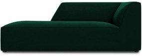 Zelená sametová lenoška MICADONI Ruby 181 cm, levá