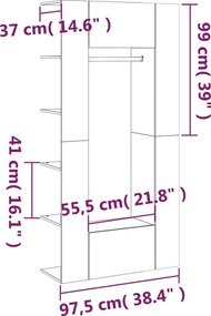 vidaXL Skříňky do předsíně 2 ks kompozitní dřevo [3082038] Barva: šedá sonoma